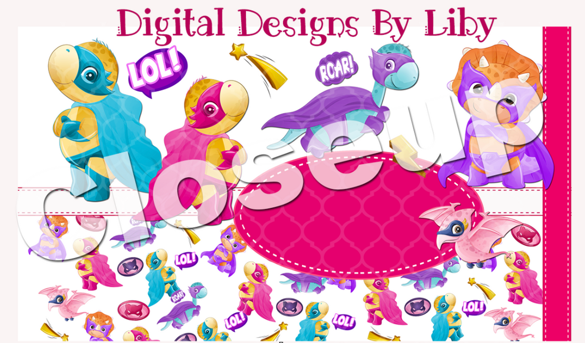 SUPER HERO GIRL DINOS KID'S SIPPY CUP – Digital Designs by Liby