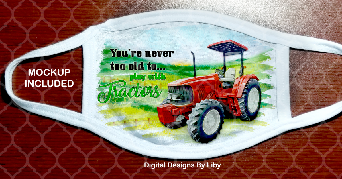 TRACTOR LIFE-RED (3 Sayings + 3 Mockups) – Digital Designs by Liby