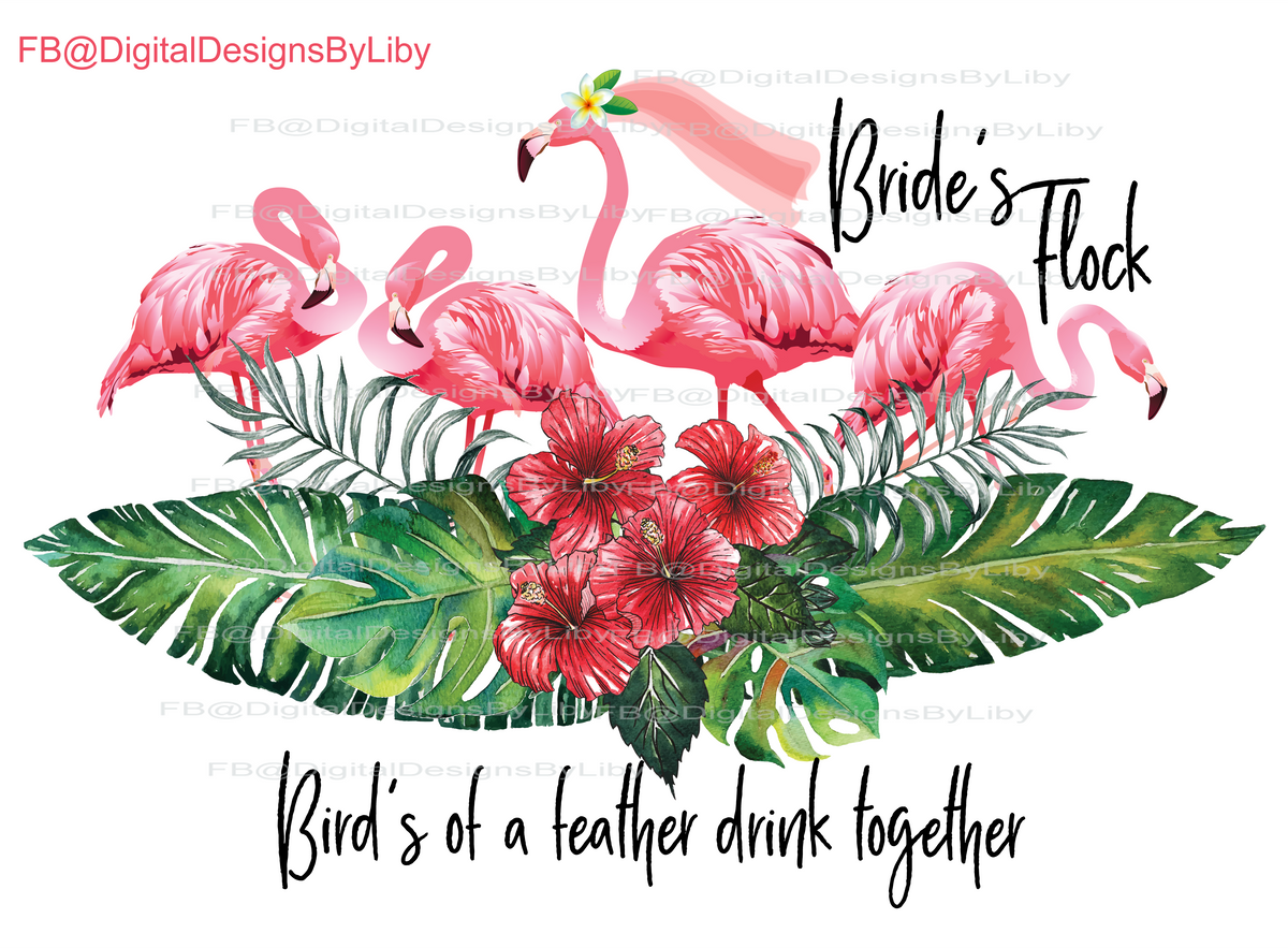 Bride's Maid Flock Bachelorette Party T-Shirt Design – Digital Designs ...
