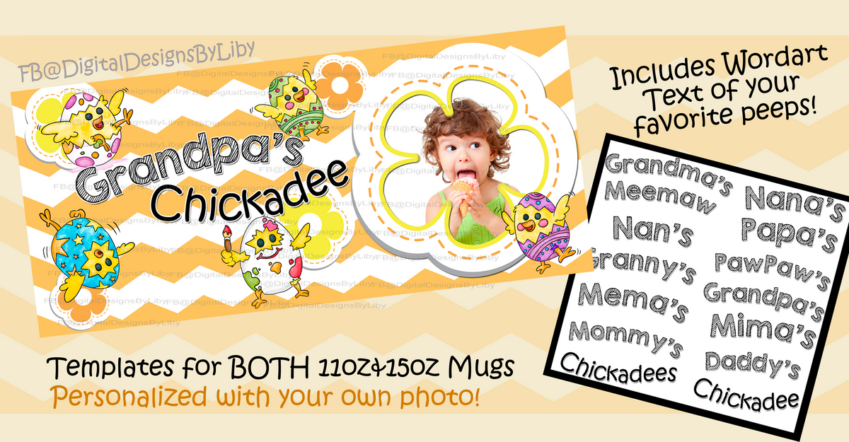 Easter Chickadees Mug Template – Digital Designs by Liby