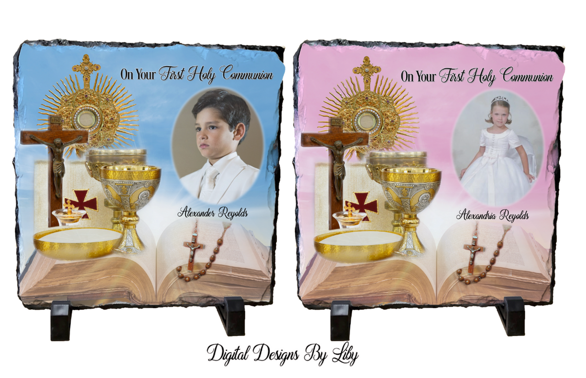 HOLY COMMUNION SLATE (Blue & Pink) – Digital Designs by Liby
