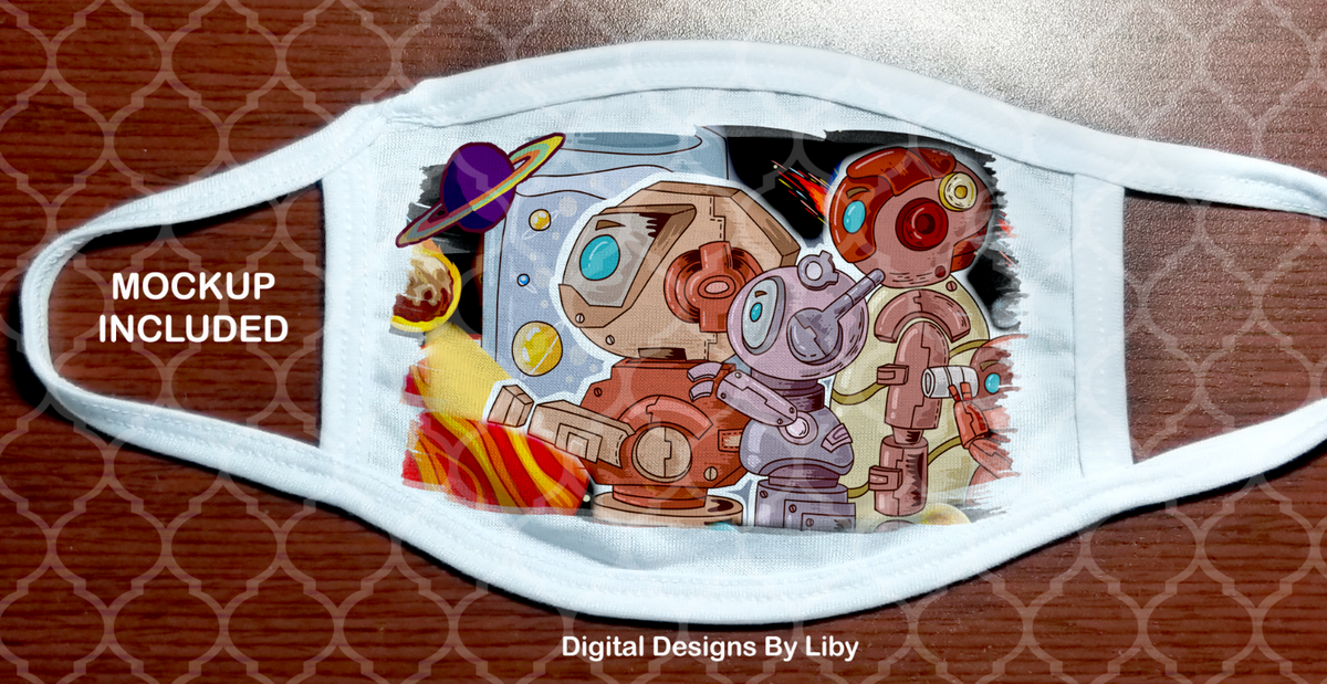 SPACE BOTS (Full & Center Designs) – Digital Designs by Liby